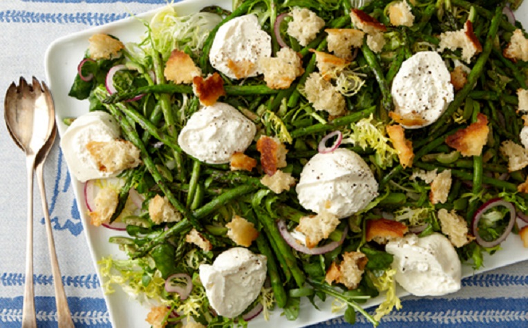 Salada de Aspargos Grelhados com Burrata - Dicas Gostosas